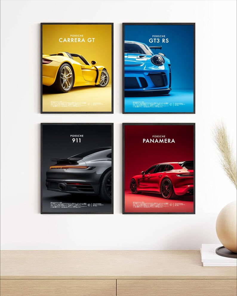 Porsche Car Posters, Porsche GT3, Carrera GT, Panamera, 911 Car Prints ...