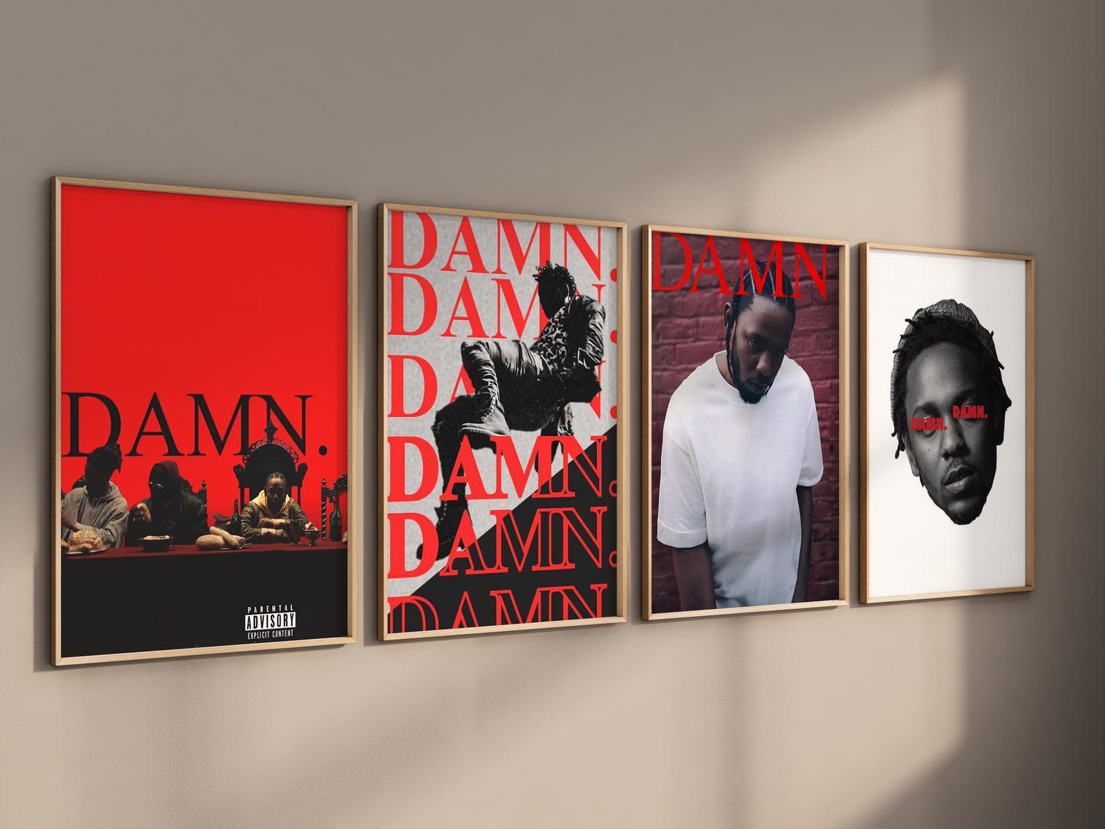 Kendrick Lamar Damn Poster Set Damn Album Poster Set Kendrick Lamar ...