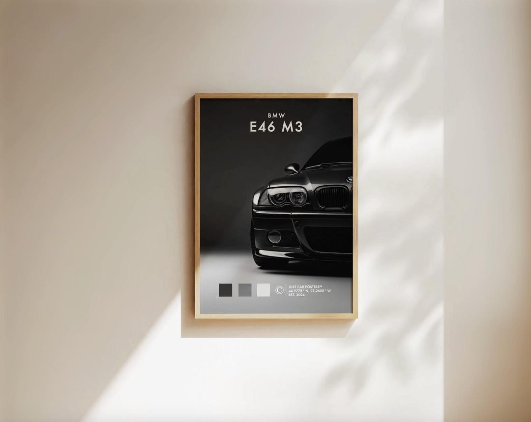 Sports Car Poster, BMW E46 M3 Print, BMW E46 M3 Wall Art, Magazine Car ...