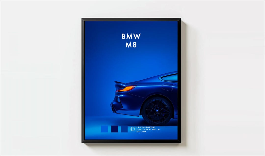 BMW M8 Poster, BMW M8 Super Car Posters, Car Photography, BMW M8 Car ...