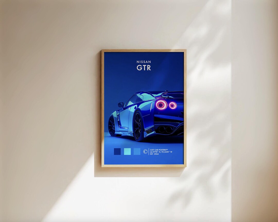 Sports Car Poster, Nissan GTR Print, Nissan GTR Wall Art, Magazine Car ...