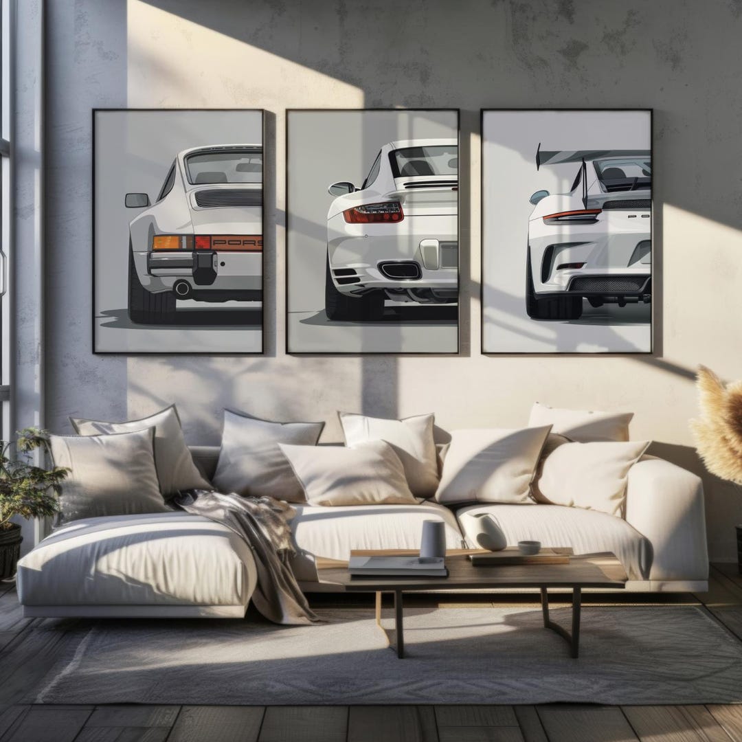 Porsche 911 Poster Set, Porsche Generation Posters, Porsche Wall Art ...