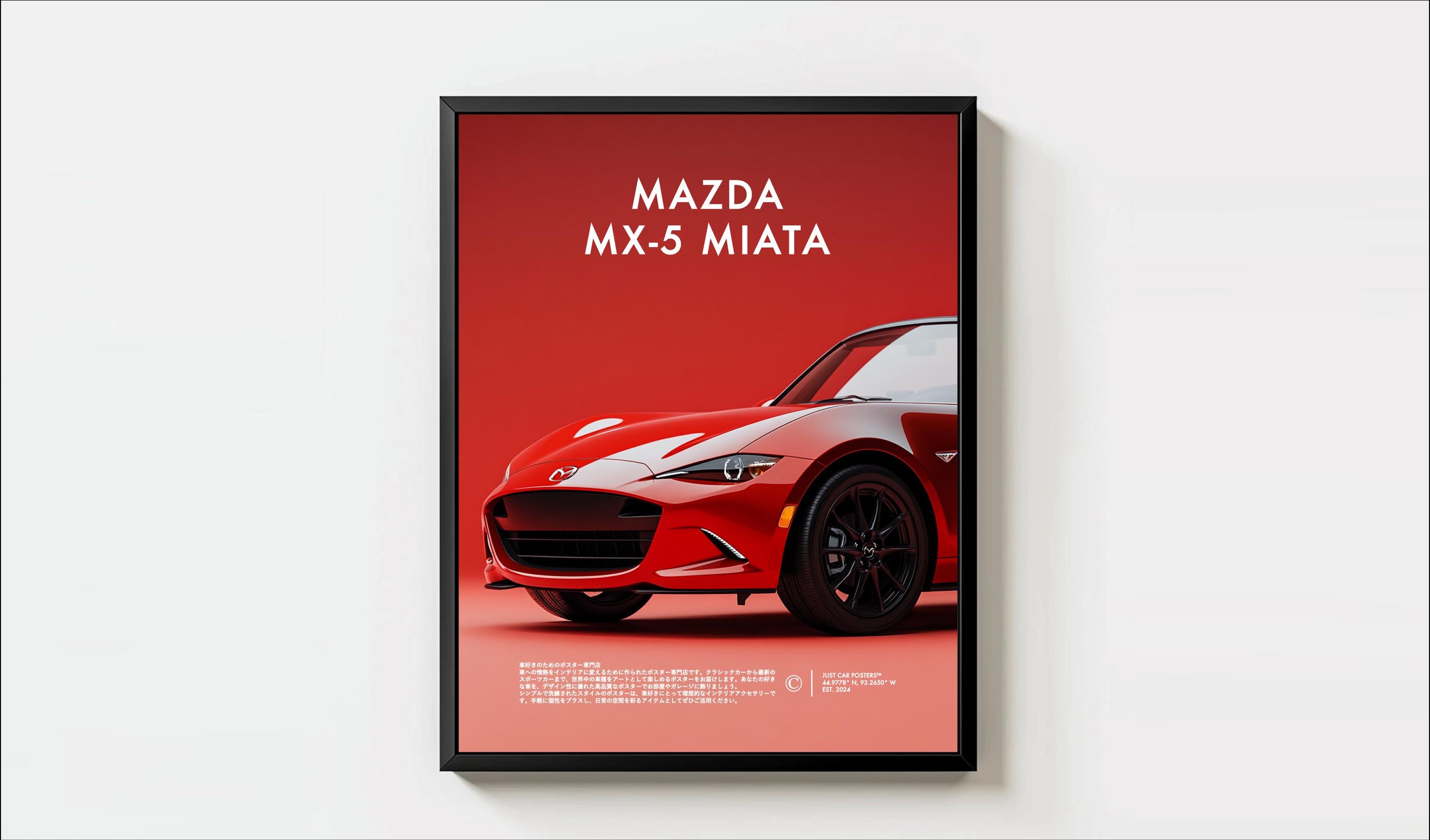 Mazda Miata Poster Print, Super Car Posters, Car Photography, Mazda ...