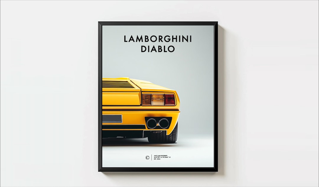Vintage Lamborghini Poster Print, Lamborghini Car Posters, Vintage ...