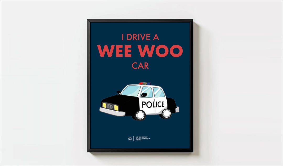 Police Officer Gift Poster Print, Wee Woo Car Posters, Police Car ...