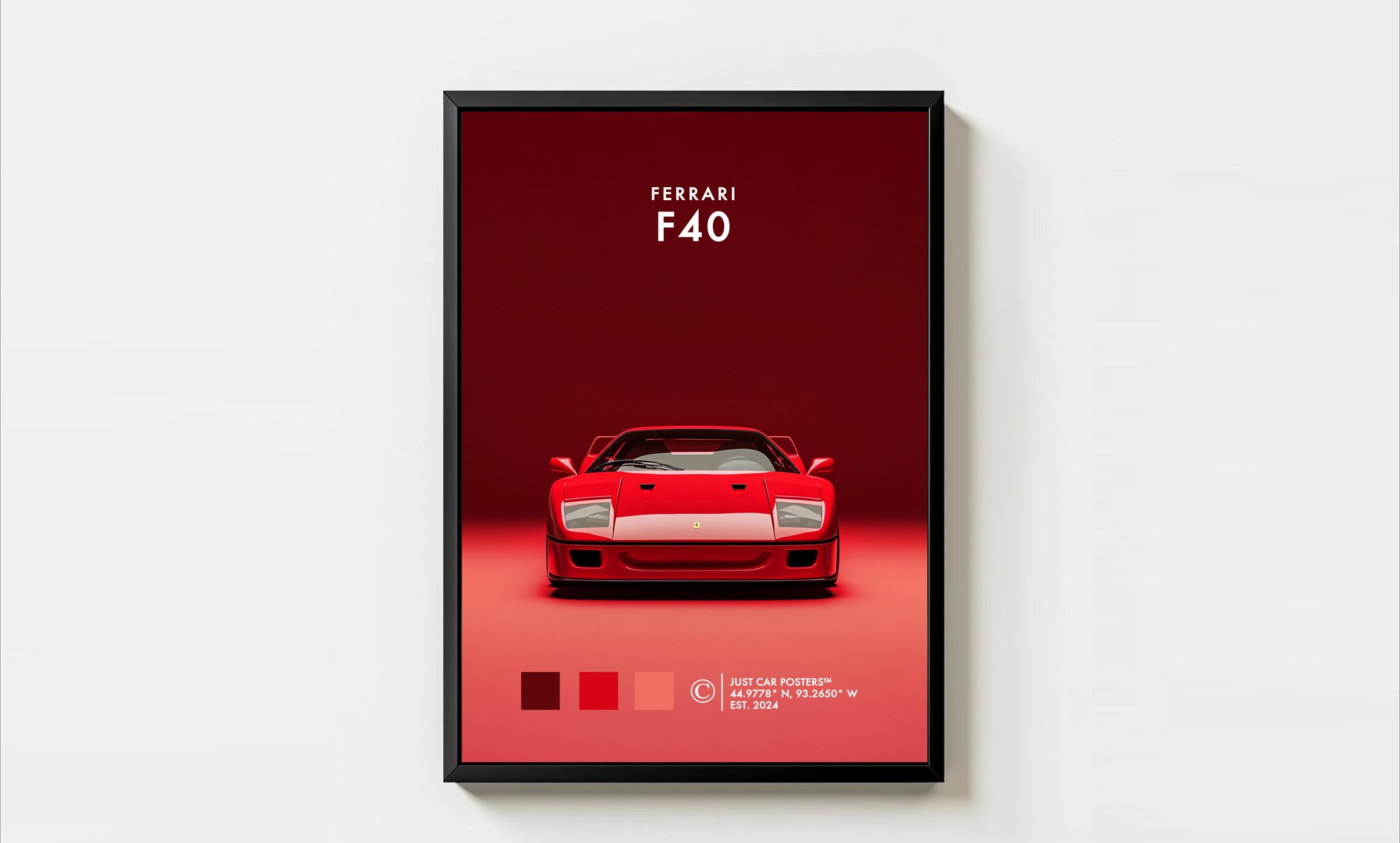 Super Car Posters, Ferrari Posters, Ferrari F40, Ferrari F8 Tributo ...