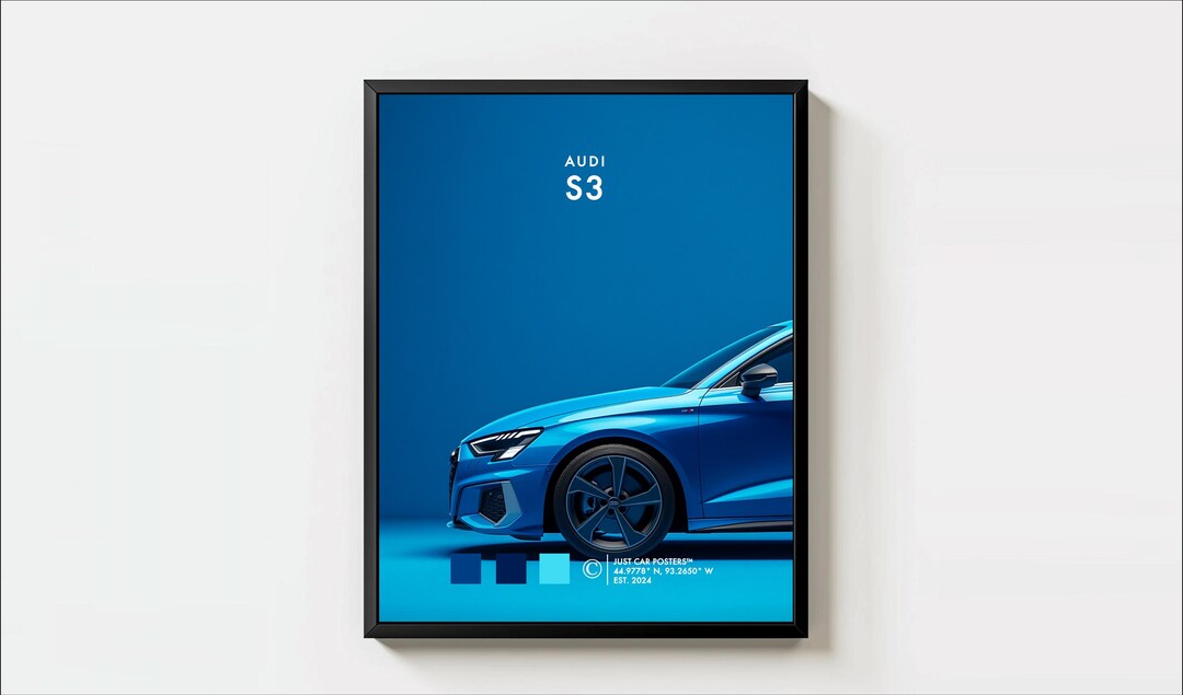 Audi S3 Poster, Audi S3 Super Car Posters, Car Photography, Audi S3 ...