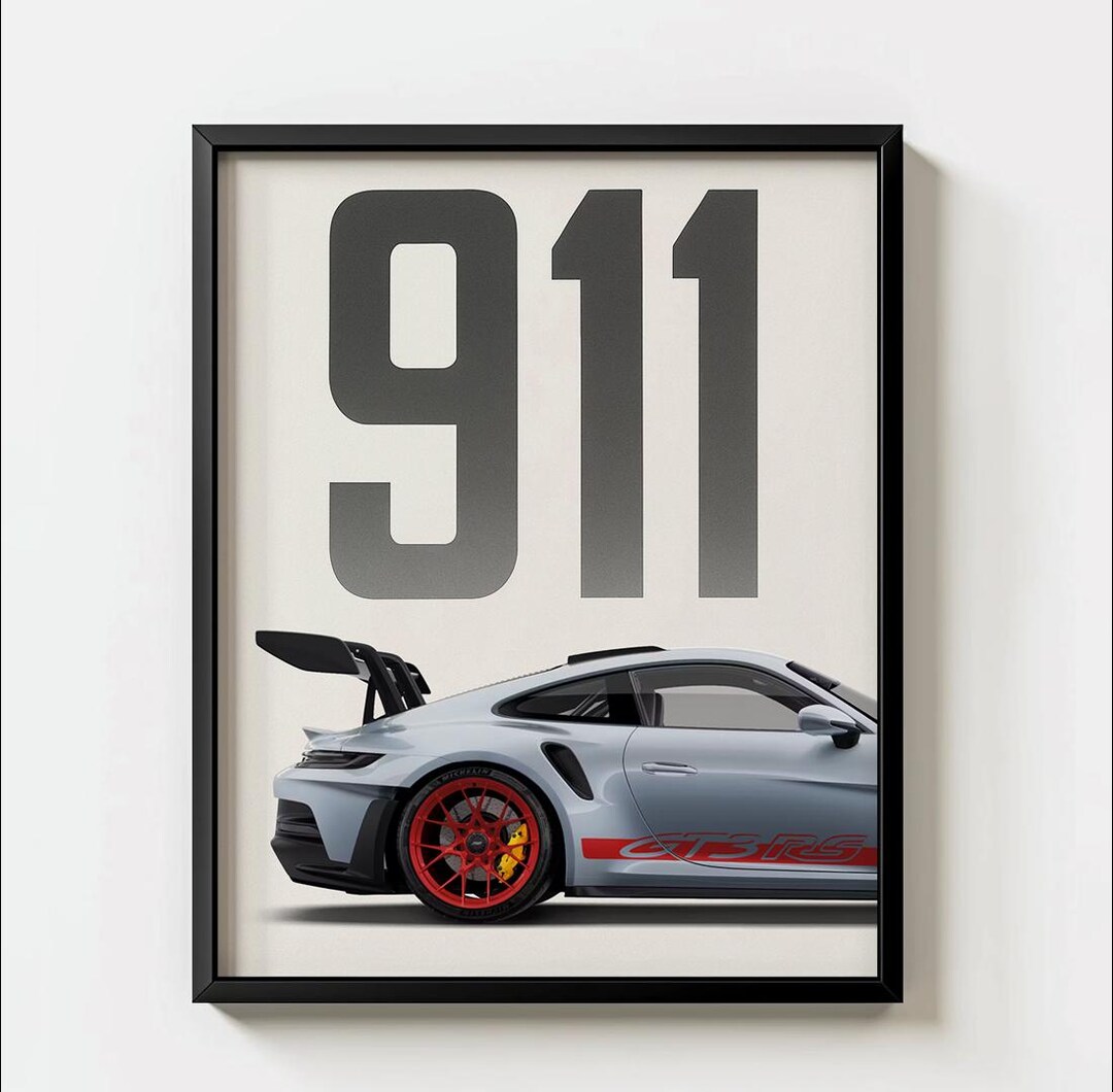 3 Porsche 911 Posters Pack, German Classic Car Wall Art, Retro Magazine ...