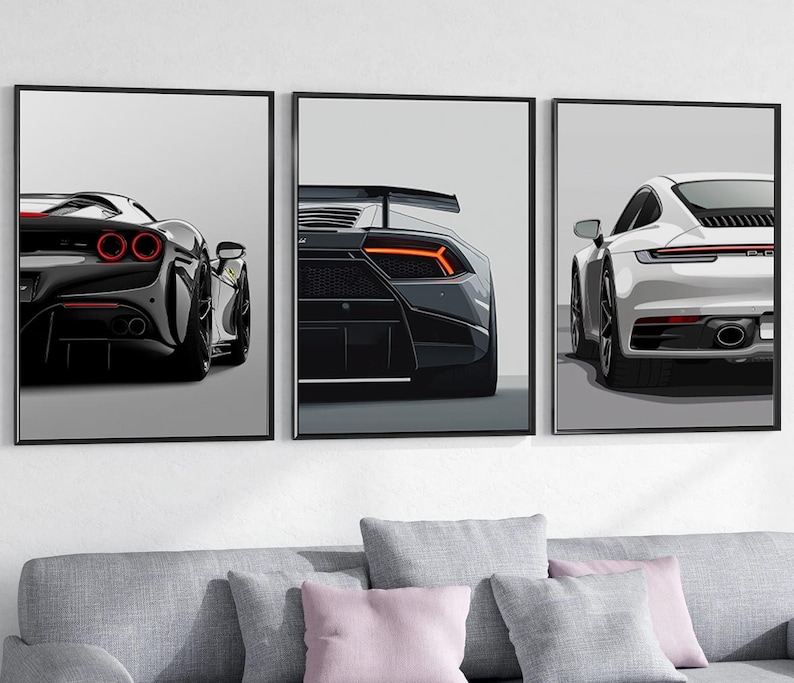 Sports Car Posters, Cool Car Gifts, Ferrari, Lamborghini, Porsche, Car ...