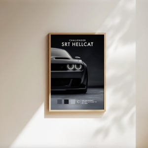 Dodge Challenger Poster, SRT Hellcat Wall Art, Magazine Car Poster ...