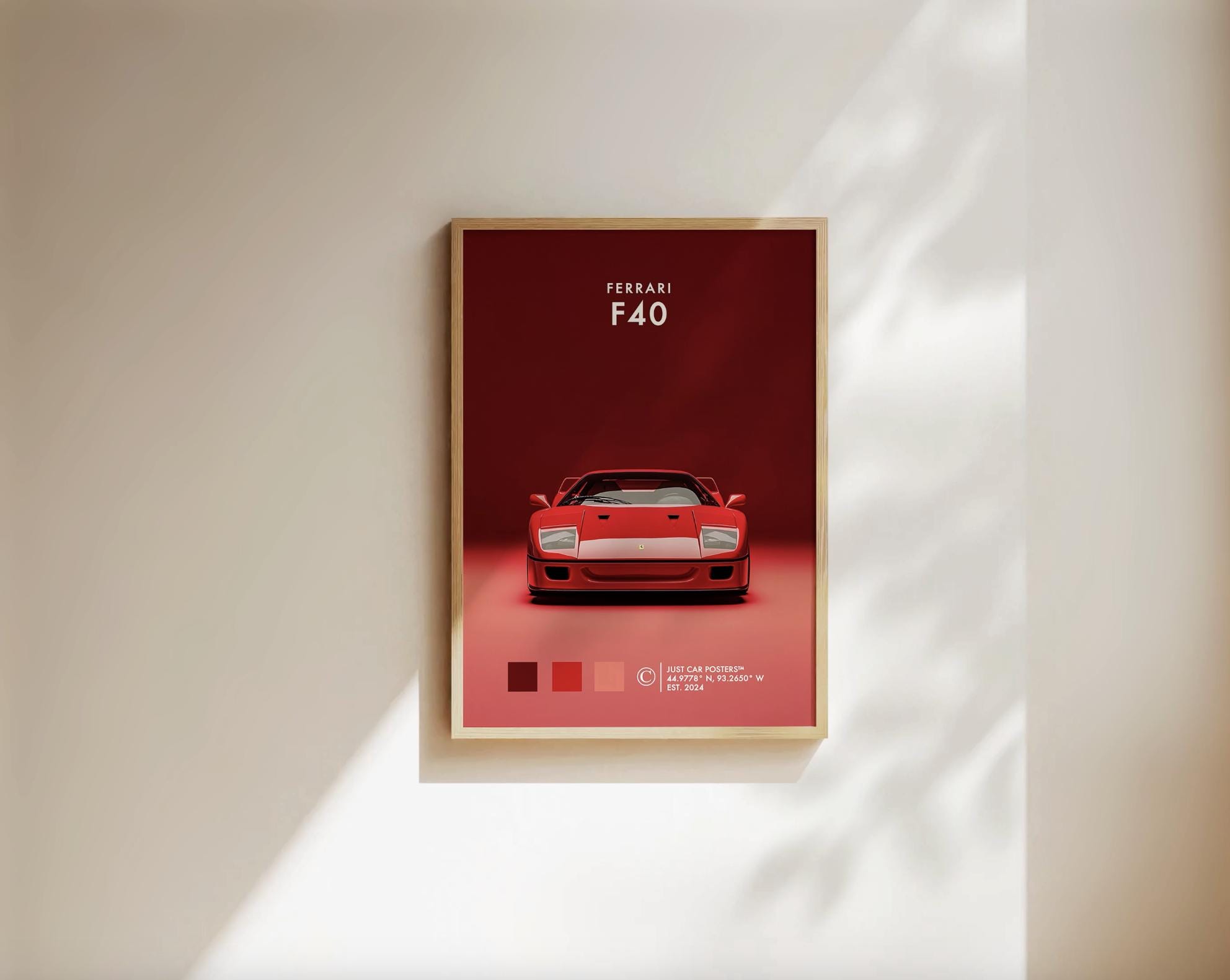 Ferrari F40 Poster, Sports Car Poster, Ferrari F40 Wall Art, Ferrari F40 Car Poster, Car Poster ...