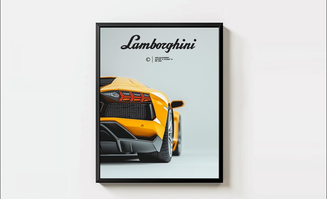 Lamborghini Poster Print, Lamborghini Car Posters, Car Photography ...