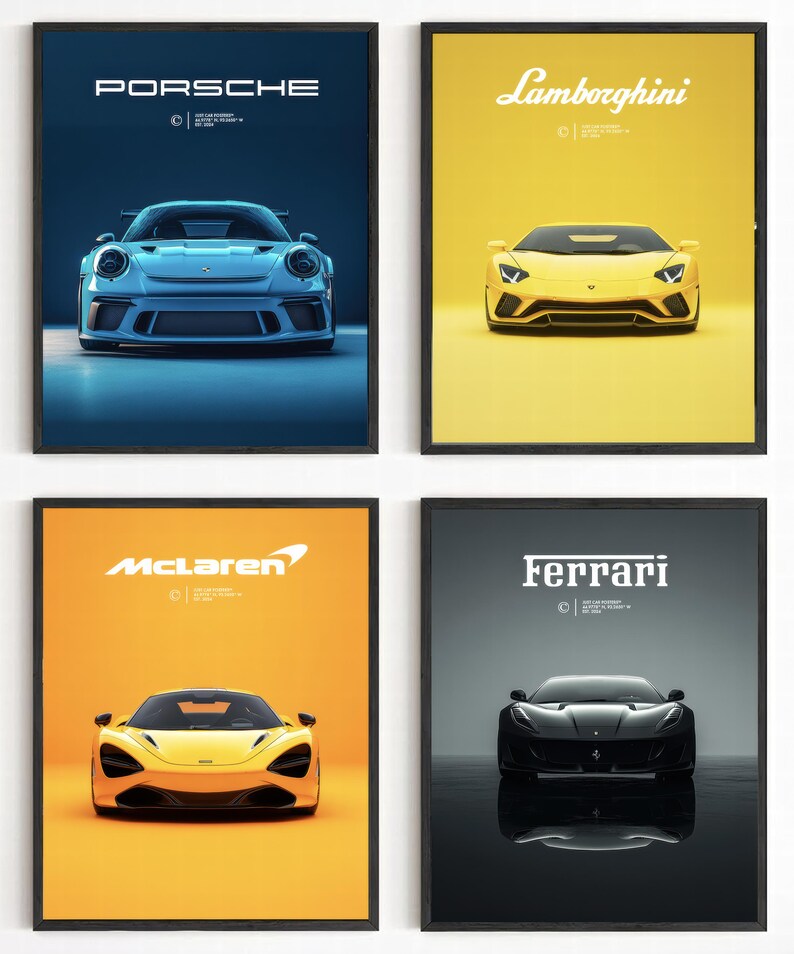 Sports Car Posters, Porsche, Ferrari, Mclaren, Lamborghini Car Prints ...