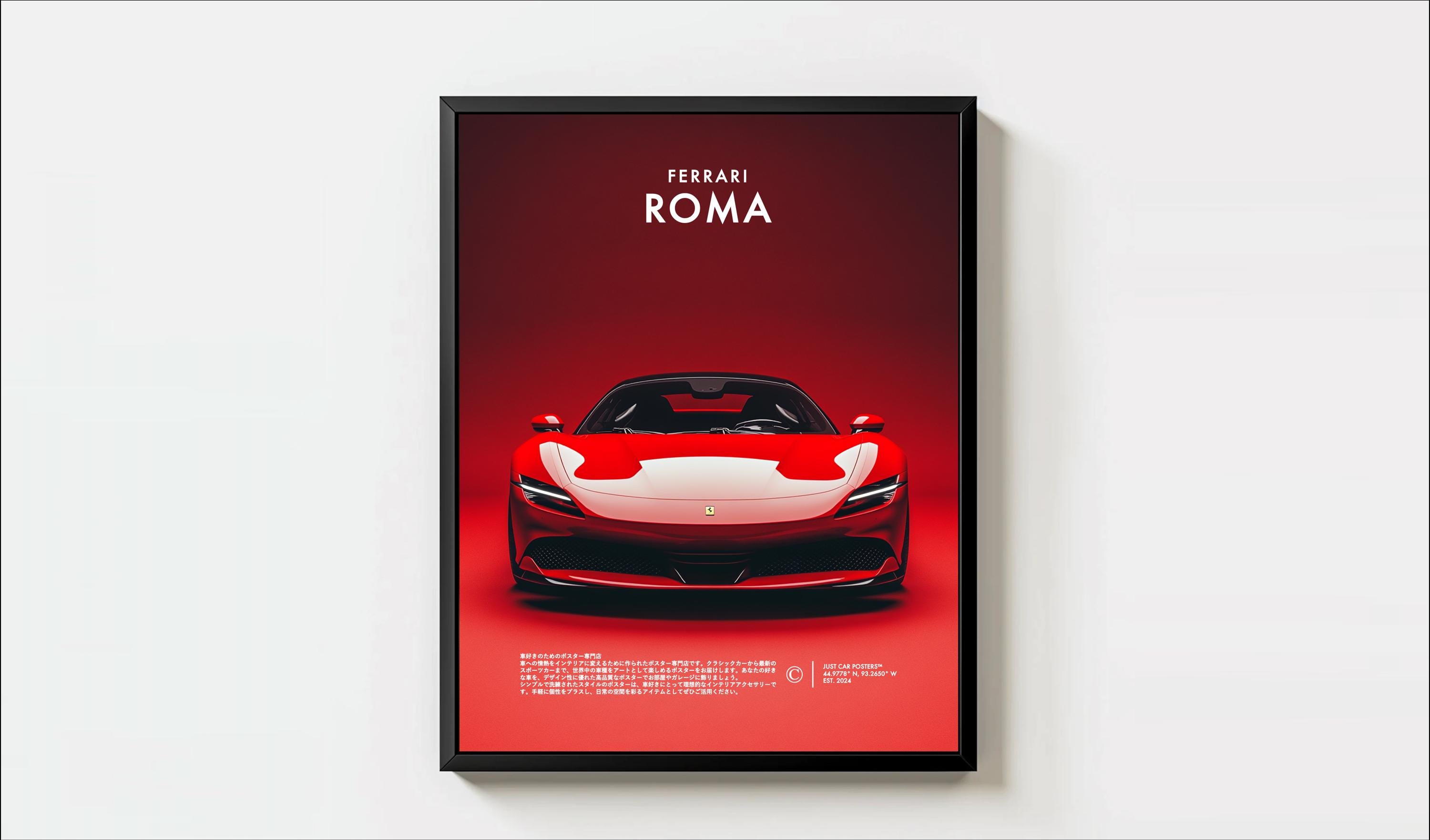 Ferrari Roma Poster, Ferrari Roma Super Car Posters, Car Photography ...