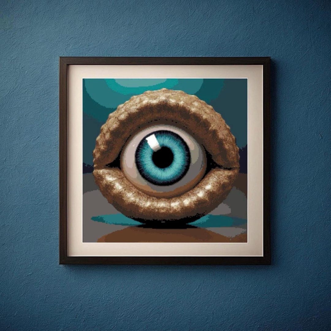 Unusual Horror Cross Stitch Pattern – ‘eye in a Shell’, Gothic ...