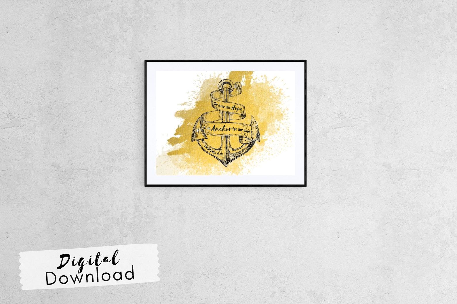 Anchor of Hope Scripture Art - Hebrews 6:19 Bible Verse Print (digital ...