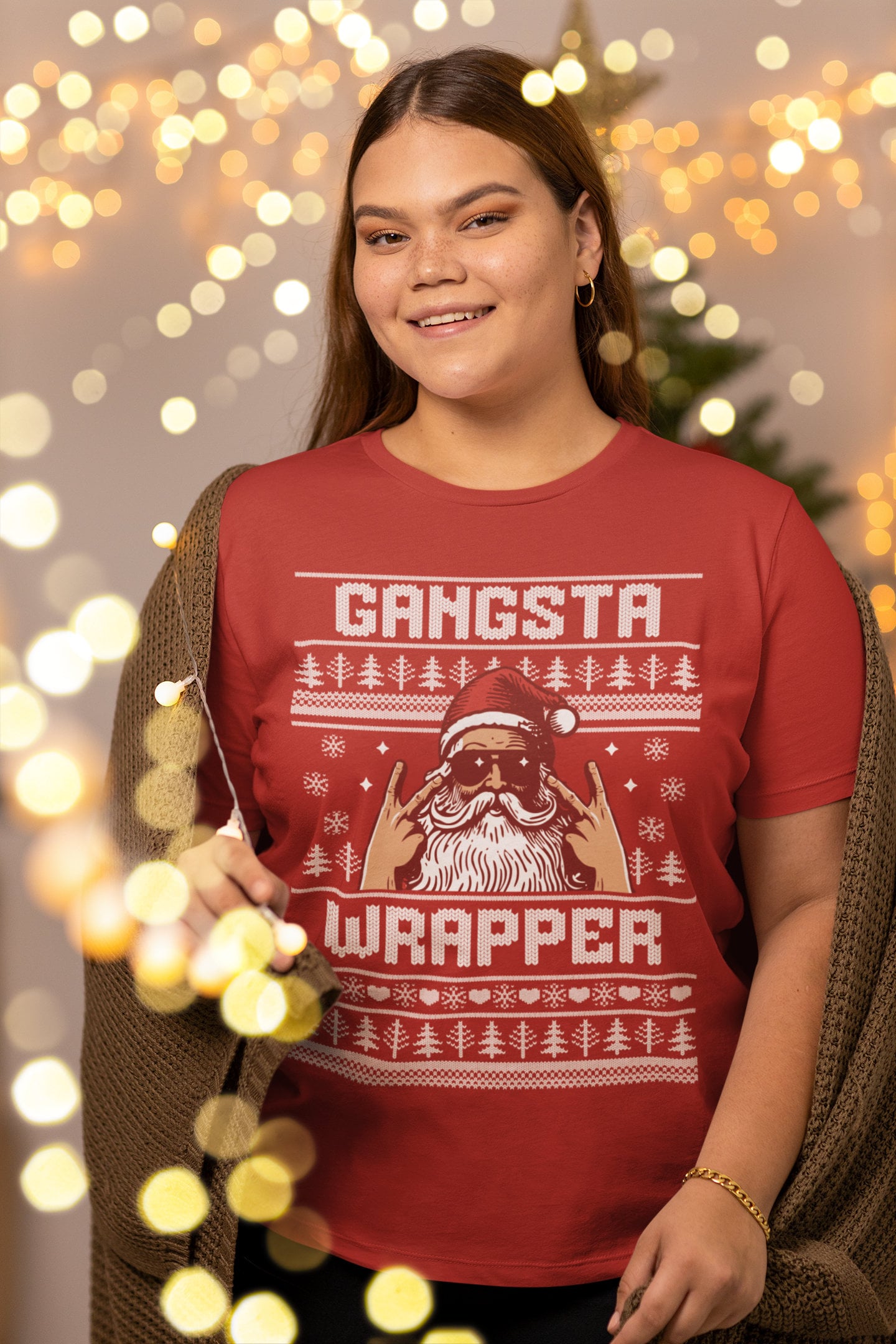 Gangsta Wrapper Shirt, Ugly Christmas Sweater Shirt, Christmas Party ...