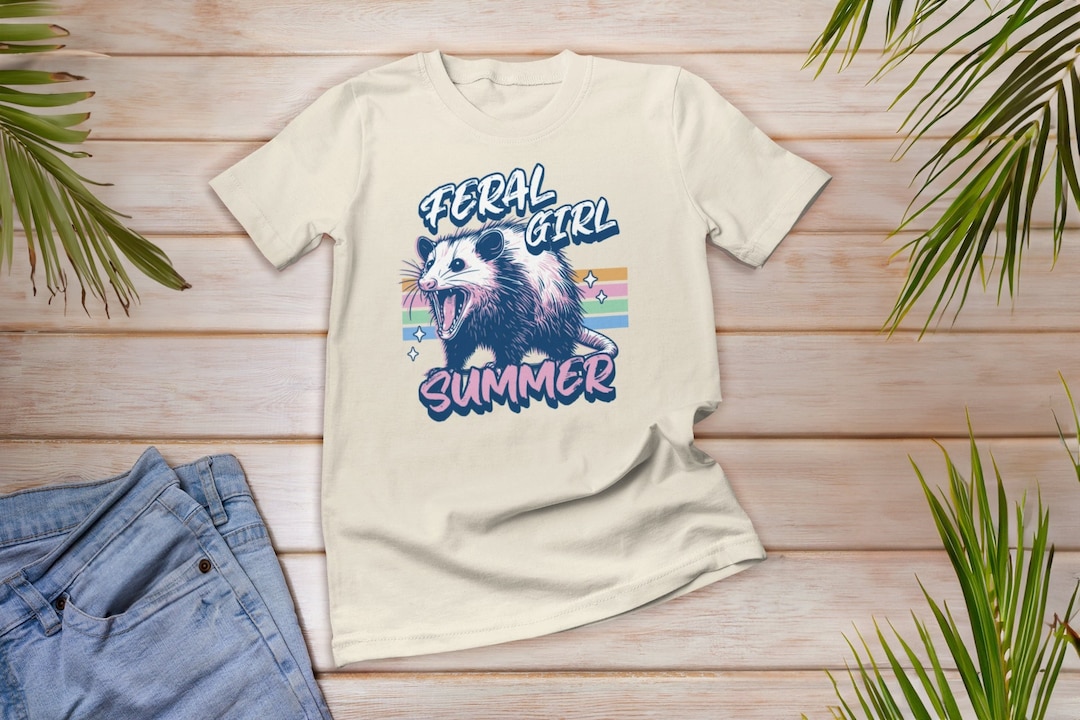 Feral Girl Summer Opossum Shirt, Opossum Shirt, Possum Shirts, Opossum ...