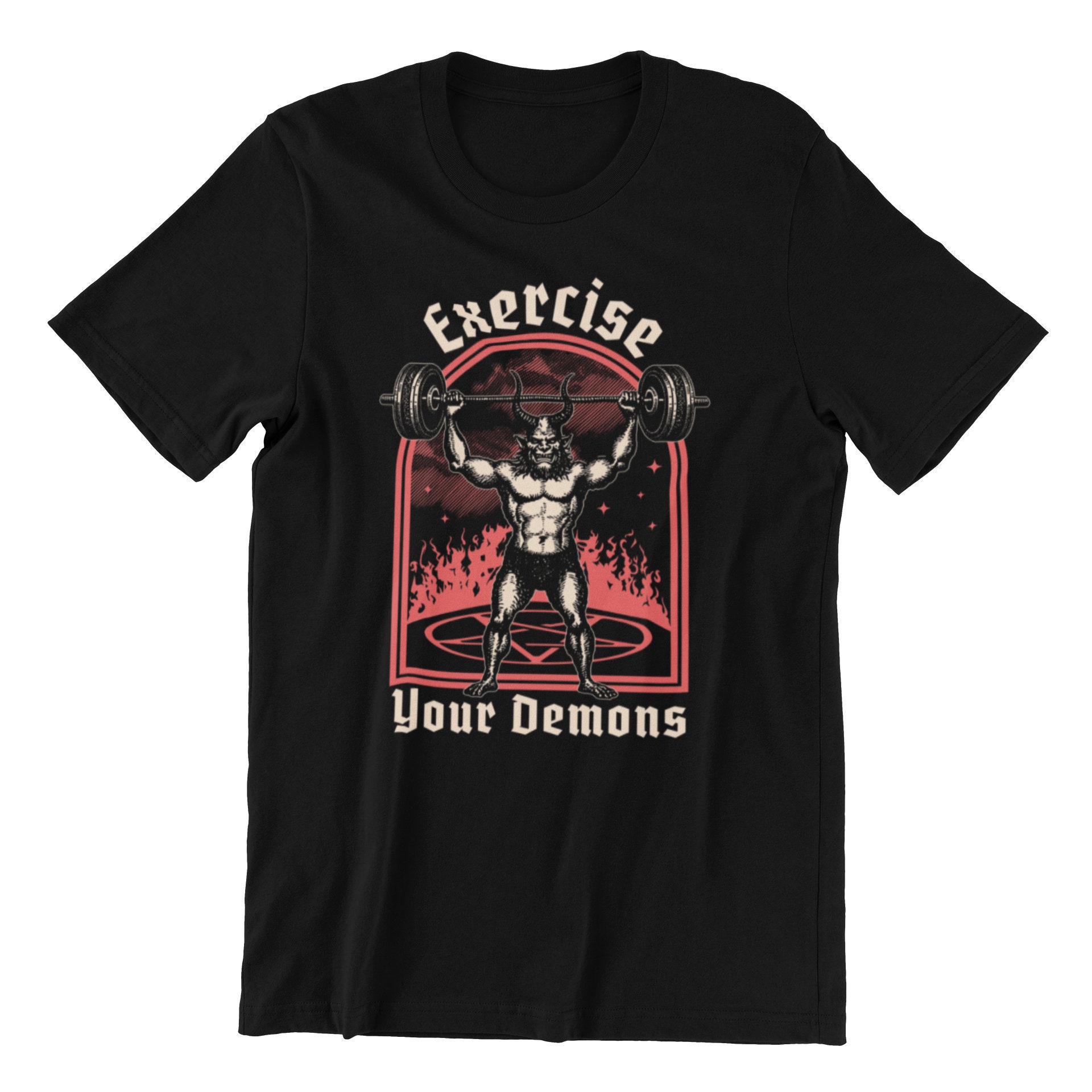 Exercise Your Demons Shirt, Devil Shirt, Satanic Baphomet Satan, Shirt ...