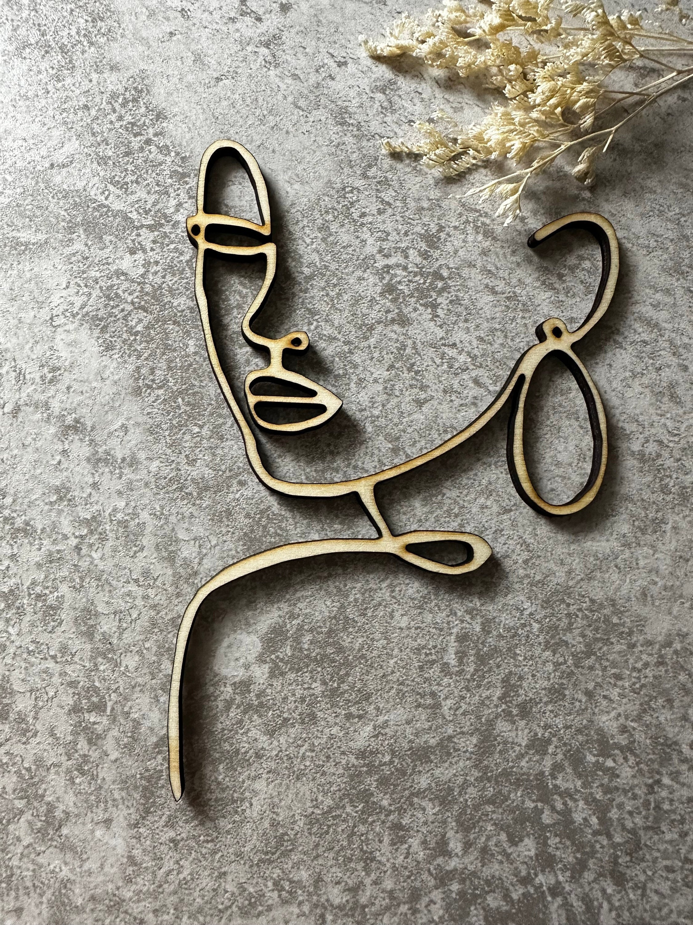 One Line Art Cake Topper Topper Face Woman Lady Face Cake Topper Cake ...