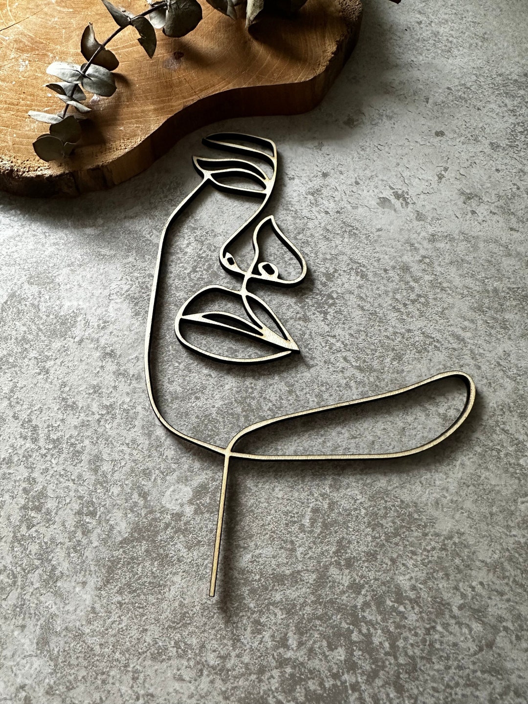 One Line Art Cake Topper Topper Face Woman Lady Face Cake Topper Cake ...