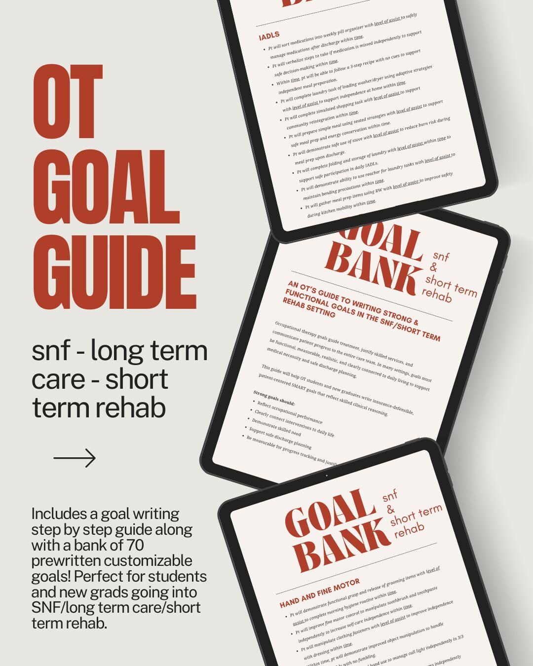 Occupational Therapy Goal Guide - Etsy
