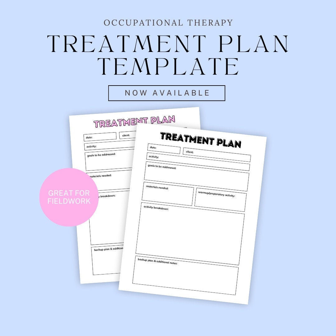 Occupational Therapy Treatment Planning Template (PRINTABLE PDF) - Etsy