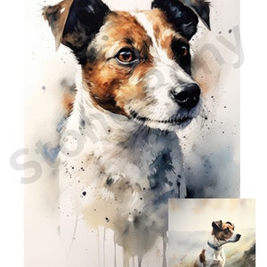 Watercolour Paintings of Jack Russell Terriers, Dog Artwork, Clipart ...
