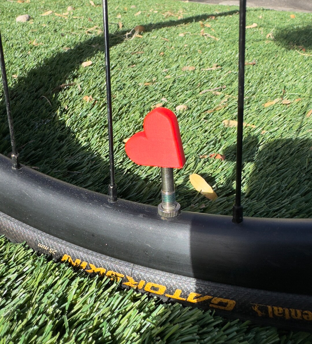 Heart Presta Bike Valve Caps, Pair of Valentines Heart Bike Valve Caps ...