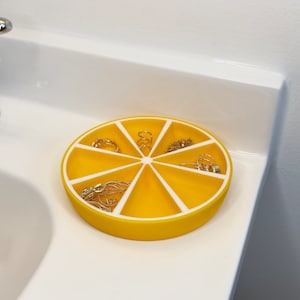 Lemon Jewelry Dish, Yellow Lemon Jewelry Holder, Cute Fruit Jewelry ...