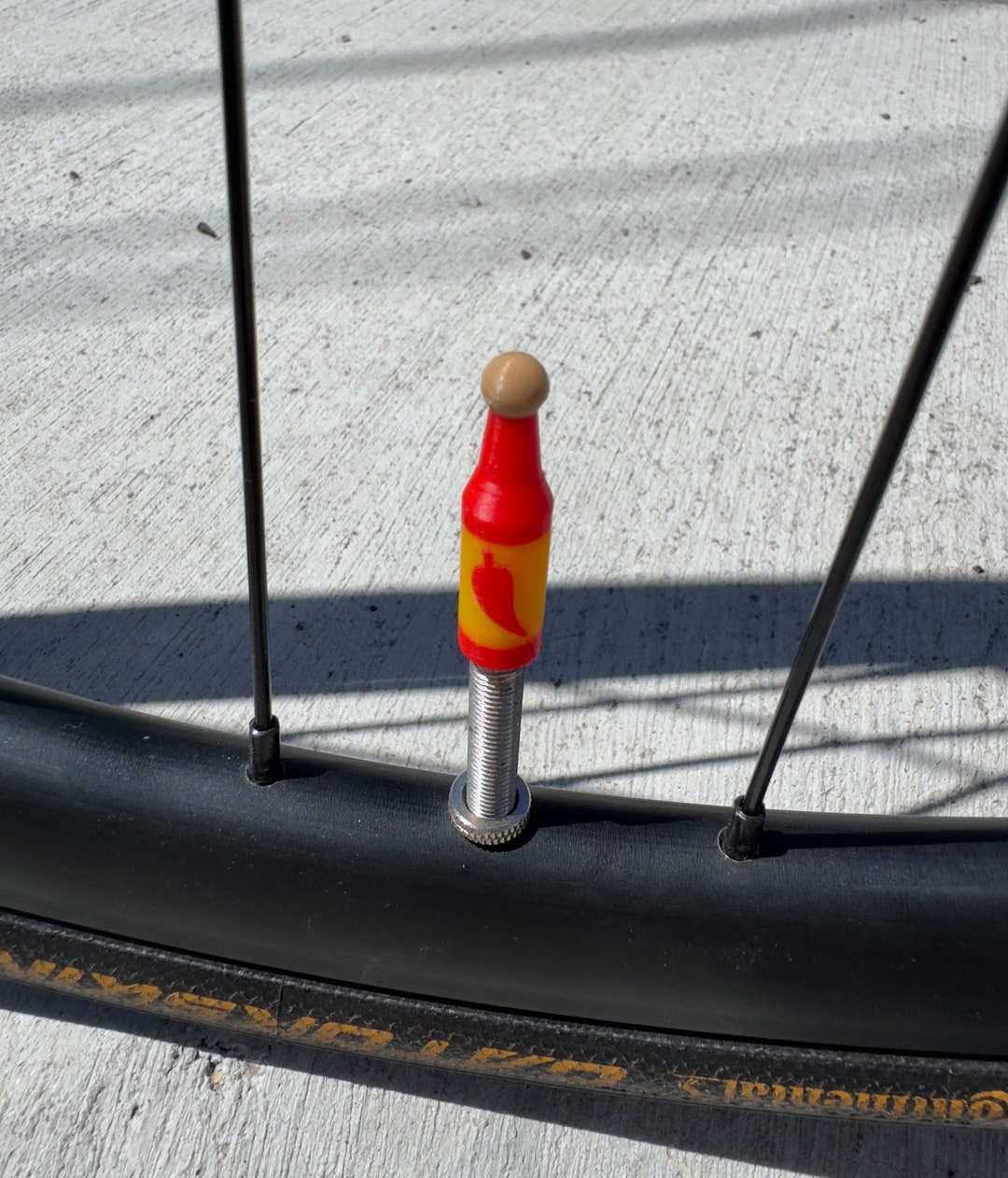 Hot Sauce Bottle Presta Bike Valve Caps, Pair of Hot Sauce Bike Valve ...