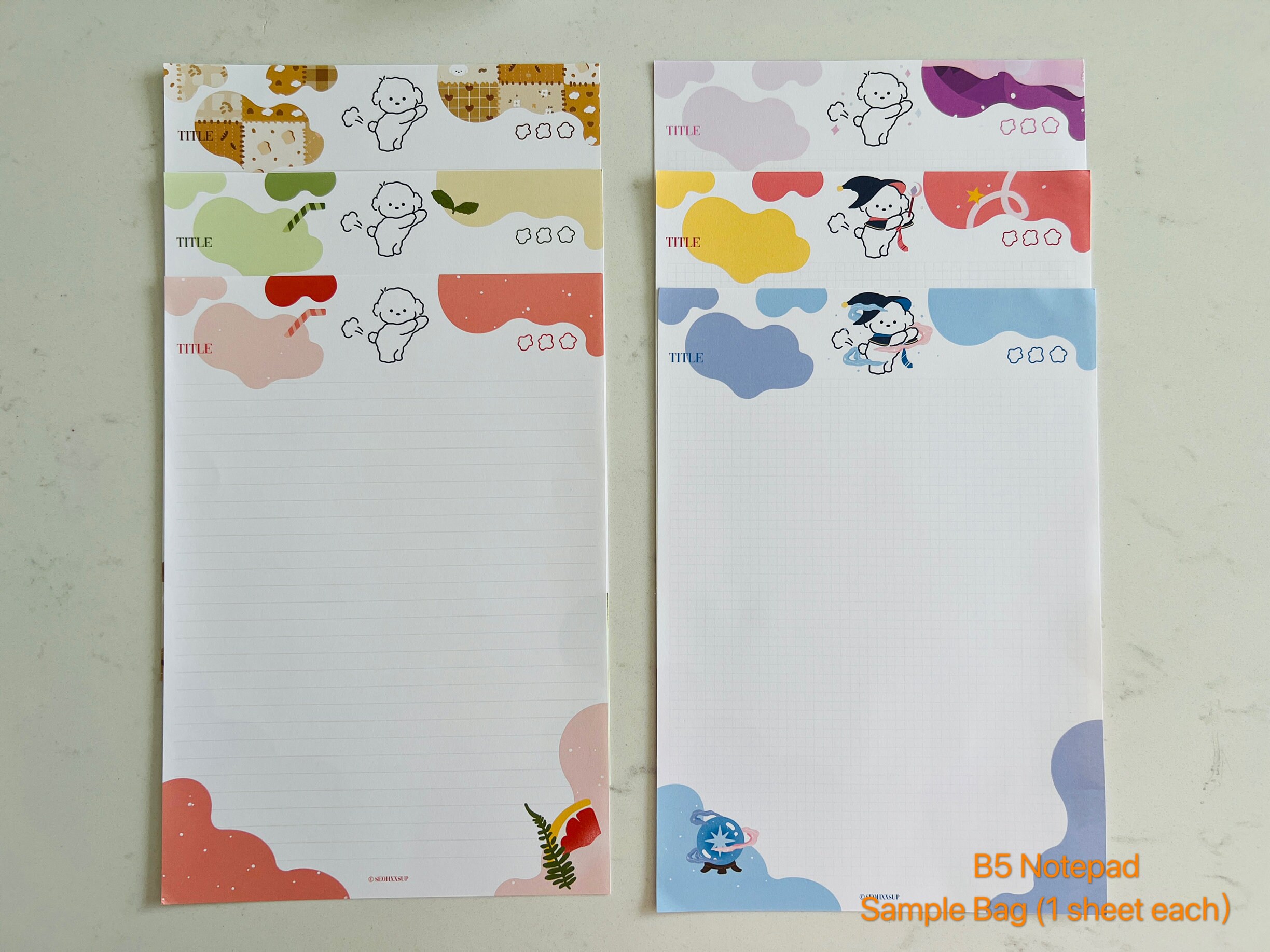B5 Notepad Sample Bag/cute Cartoon Grid Notepad Sample Bag/b5 - Etsy