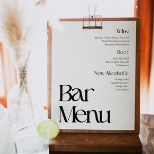 Modern Edgy Bar Sign Template, Wedding Cocktail Bar Sign, Wedding Drink ...