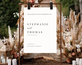 Modern Edgy Wedding Welcome Sign Template, Editable Welcome Sign ...