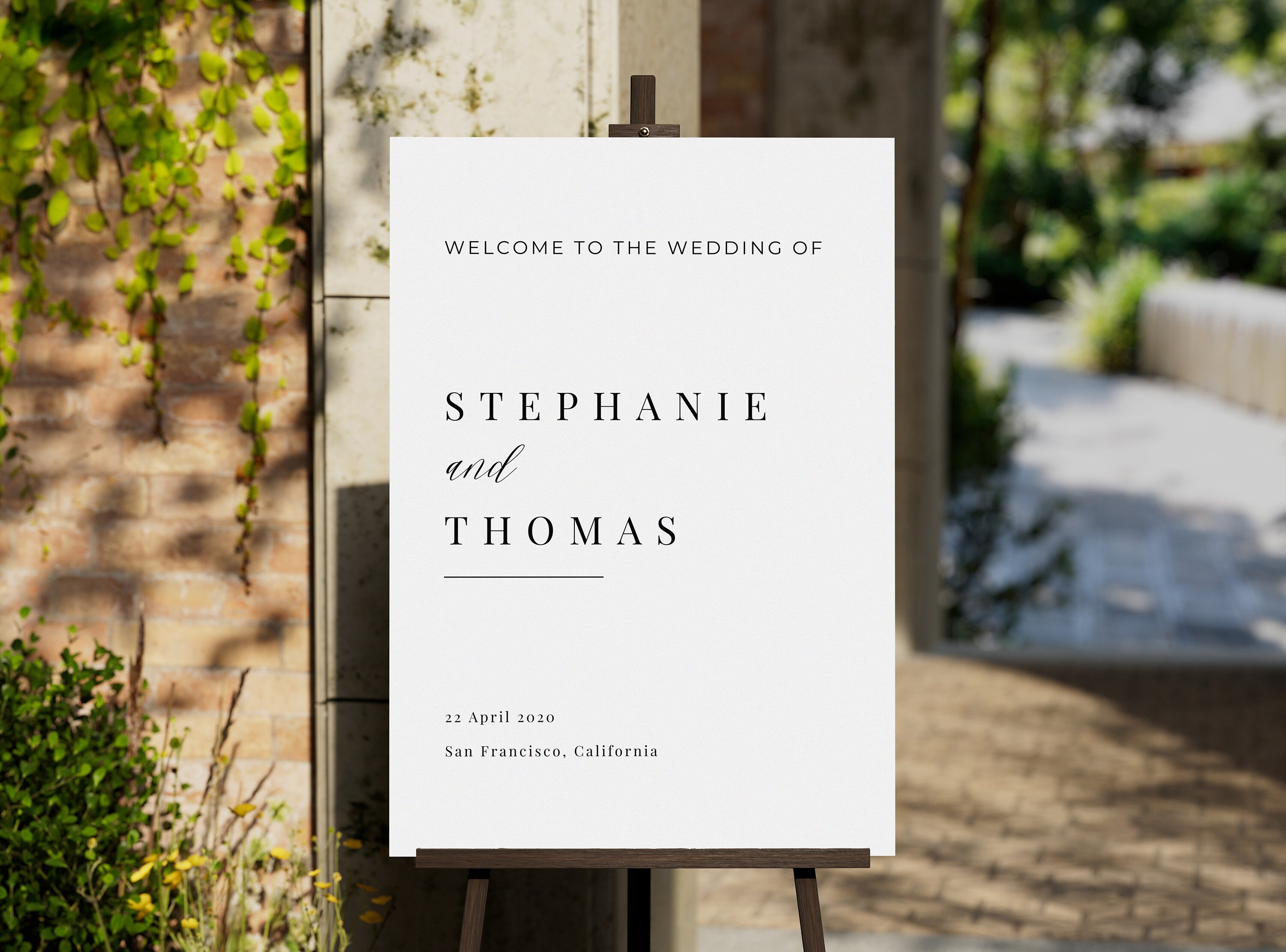 Modern Wedding Welcome Sign Template, Editable Minimalist Welcome Sign ...