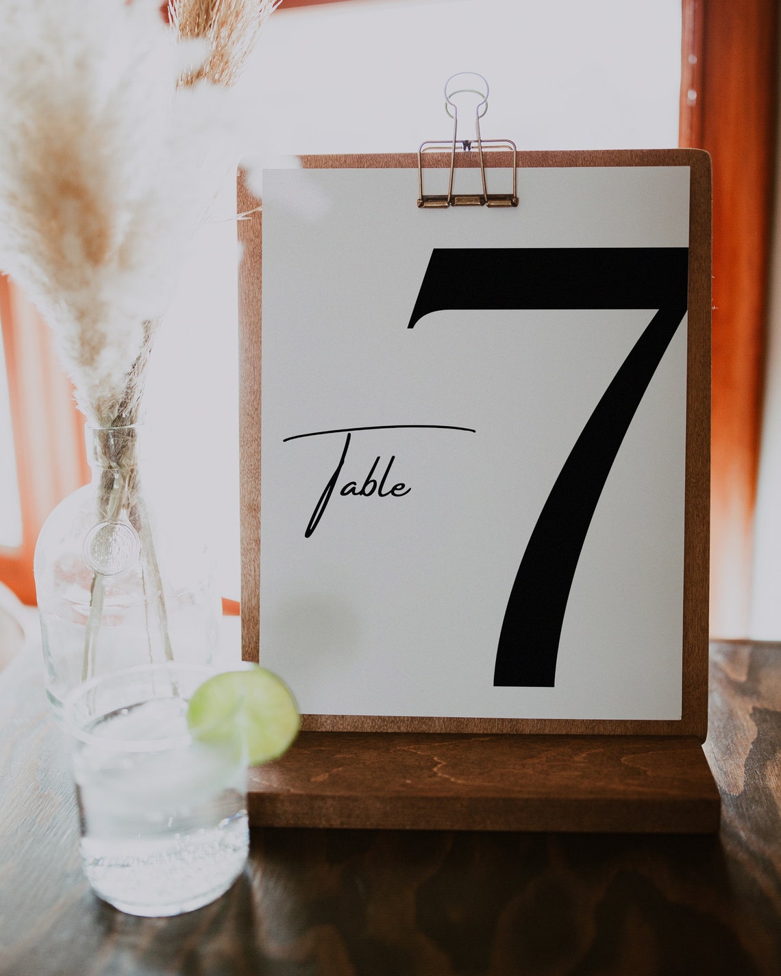 Edgy Modern Wedding Table Number Template, Editable Table Number ...