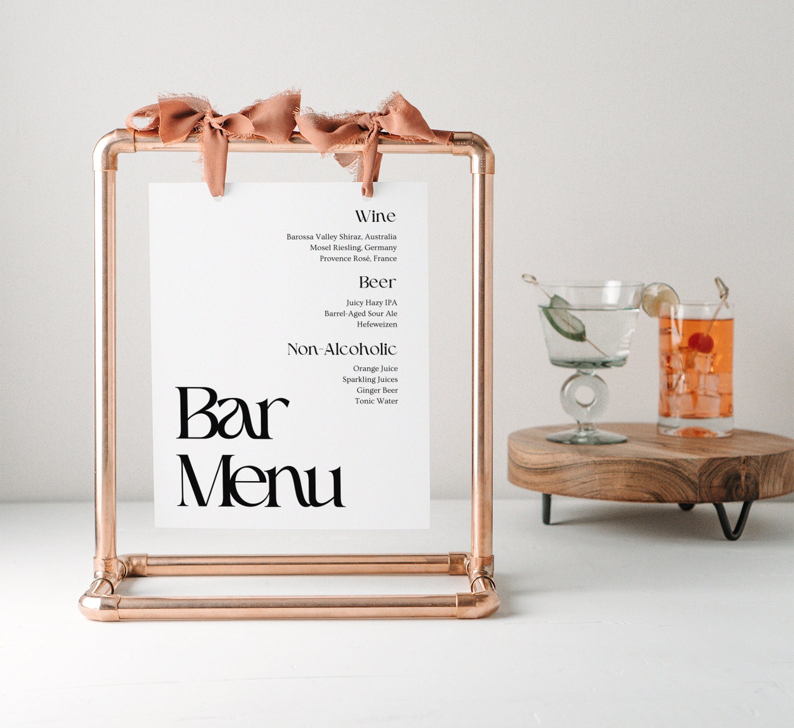 Modern Edgy Bar Sign Template, Wedding Cocktail Bar Sign, Wedding Drink ...