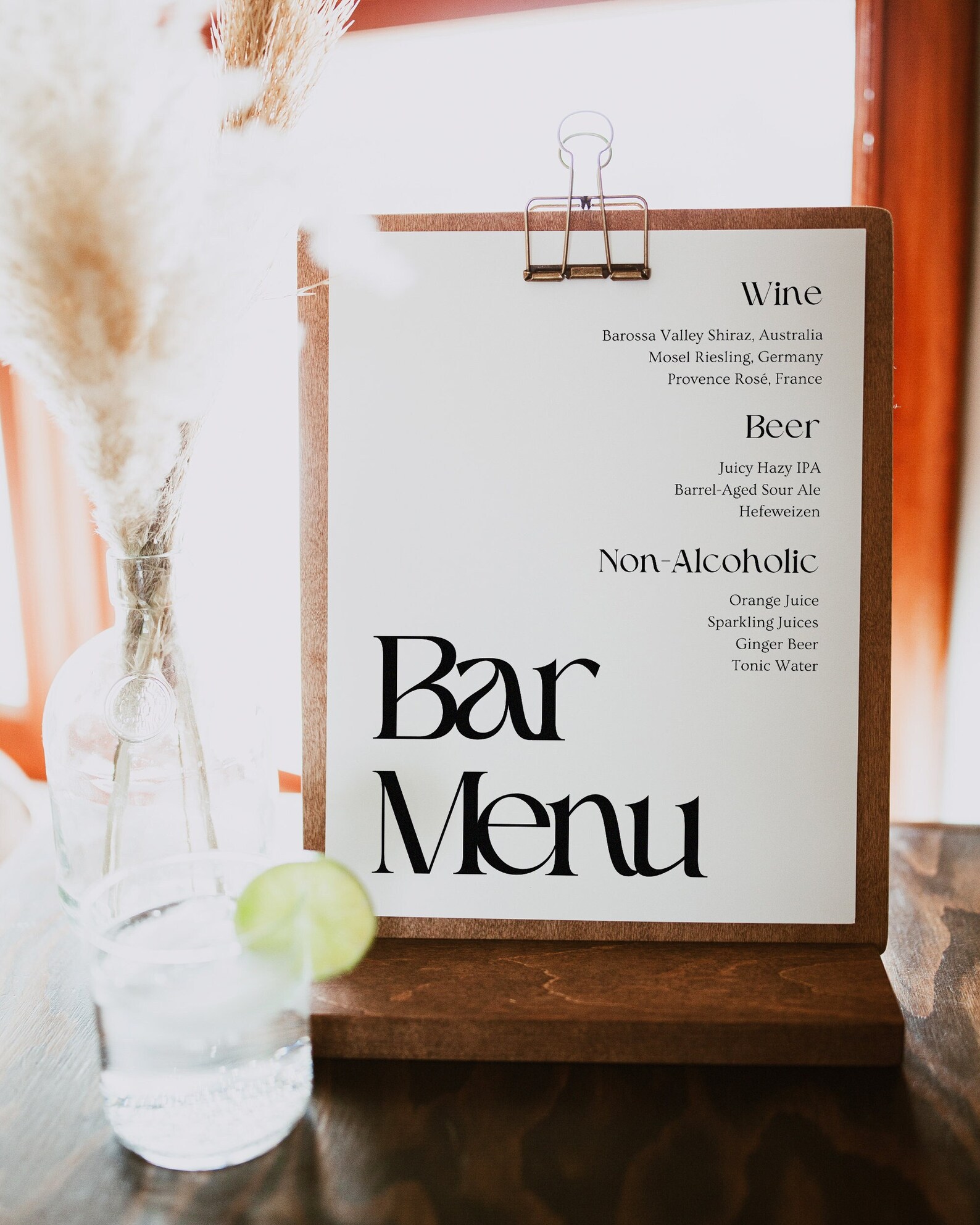 Modern Edgy Bar Sign Template, Wedding Cocktail Bar Sign, Wedding Drink ...
