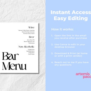 Modern Edgy Bar Sign Template, Wedding Cocktail Bar Sign, Wedding Drink ...