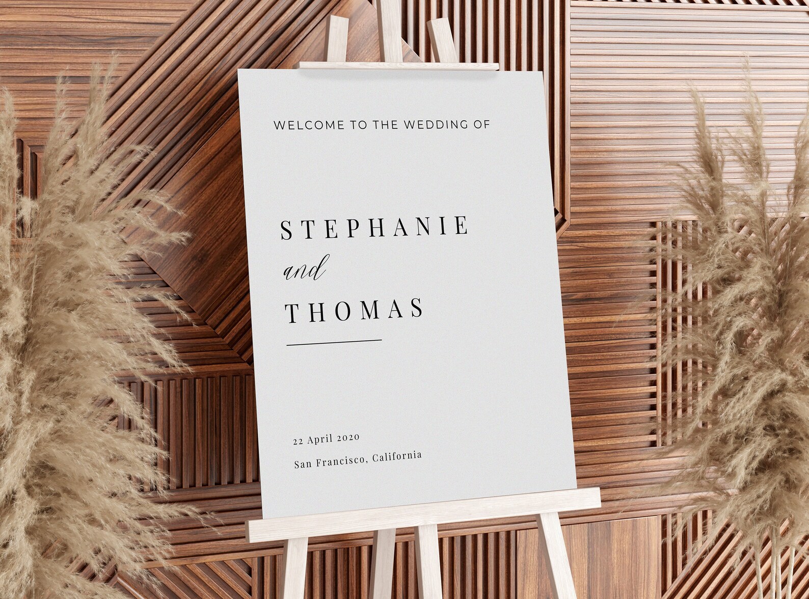 Modern Wedding Welcome Sign Template, Editable Minimalist Welcome Sign ...