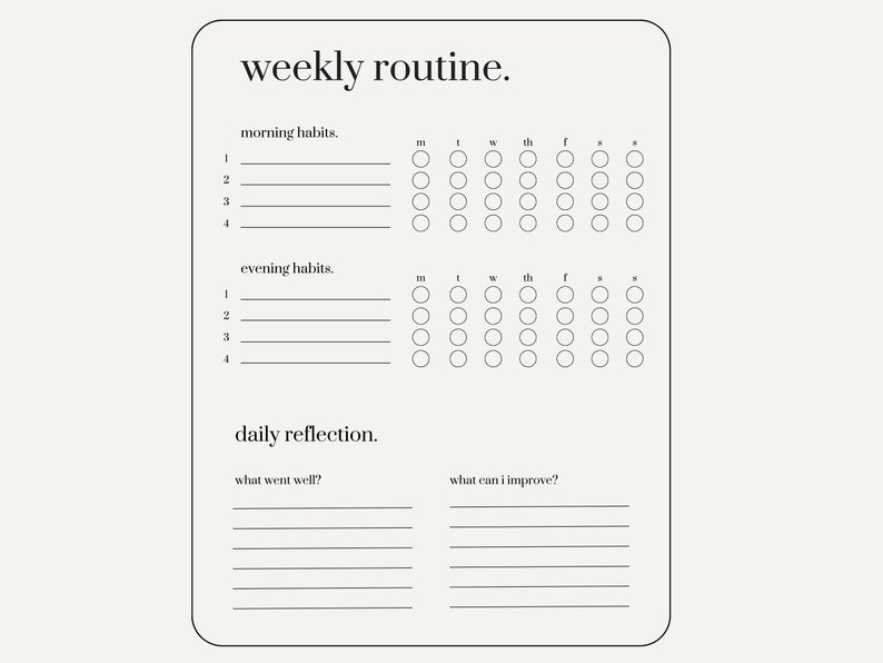 Daily Routine Printable, Daily Routine Tracker, Morning Routine Planner ...