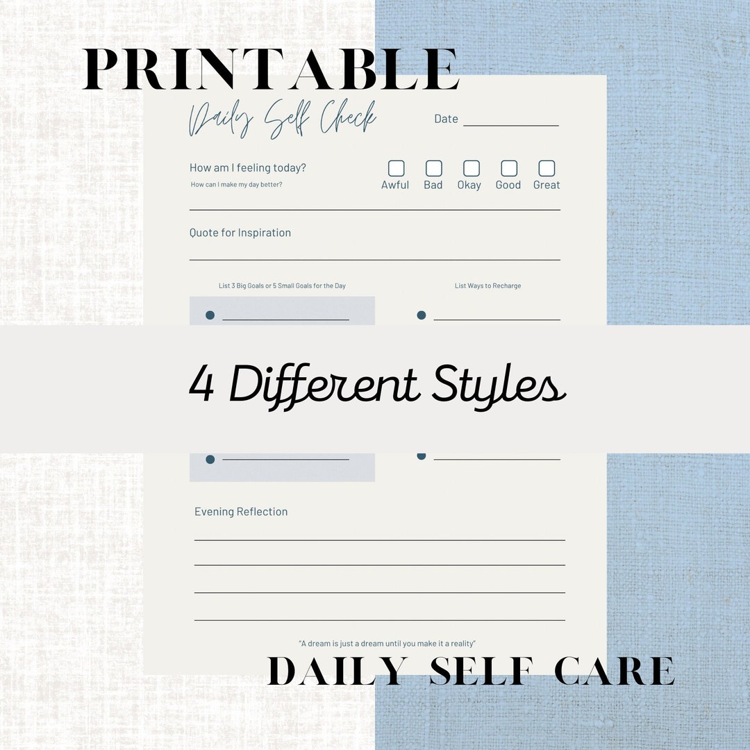 Digital Daily Self Care Template - Etsy