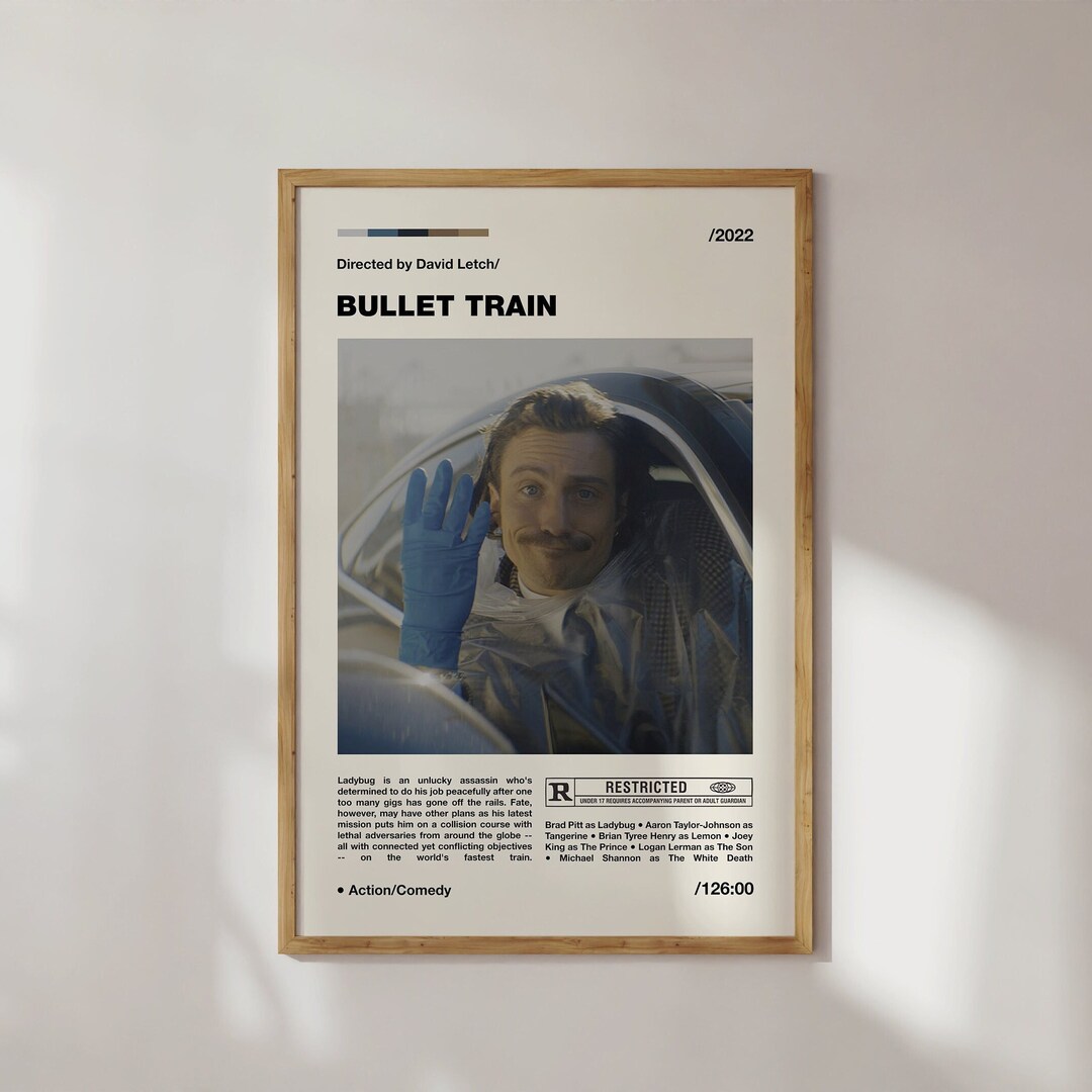 Bullet Train Movie Poster / Tangerine and Lemon / Action Comedy Film ...