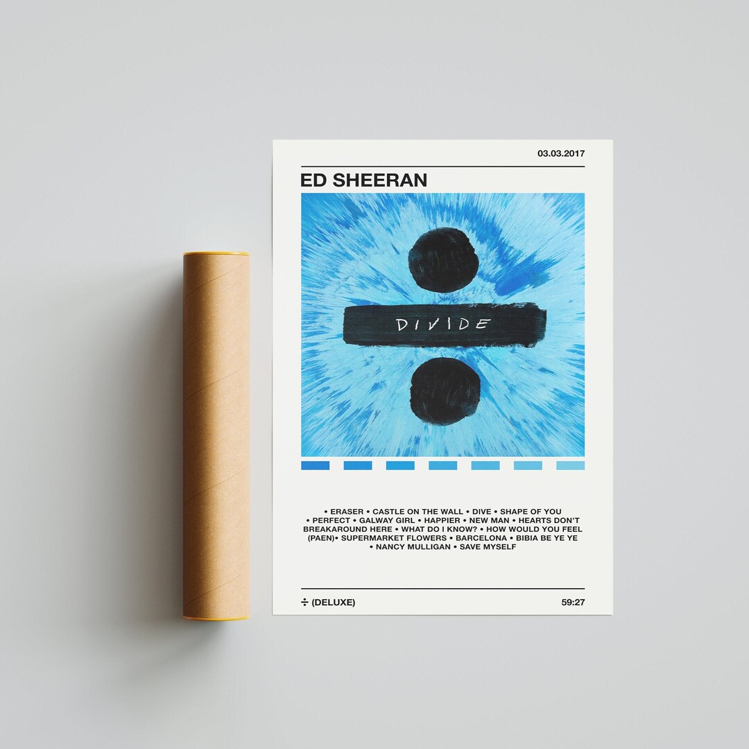 Exclusive Ed Sheeran Poster | Divide Album Poster | Album Cover Wall ...