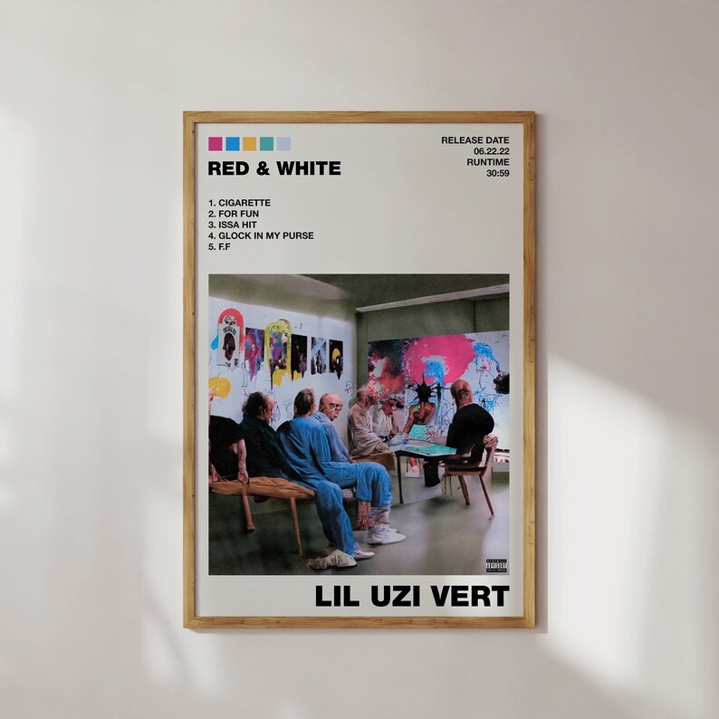 Red and White Poster / Lil Uzi Vert Album / Aesthetic Wall Art / Music ...