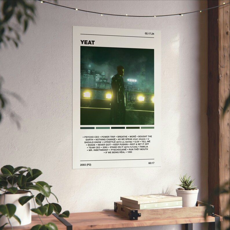 2093 Album / Yeat Poster / Aesthetic Wall Art / Yeat Afterlyfe / Music ...