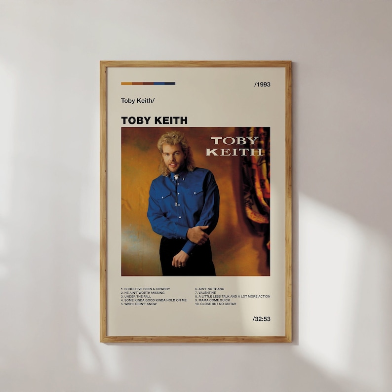 Toby Keith Poster / Toby Keith Album / Country Music Art / Country Fan ...