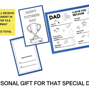 Father's Day Card Printable, Dad Gift From Kids, Fill in the Blank Card ...