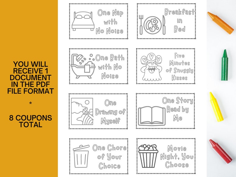 Printable Coupon Book | Coupon Book for Kids to Color | Last Minute ...