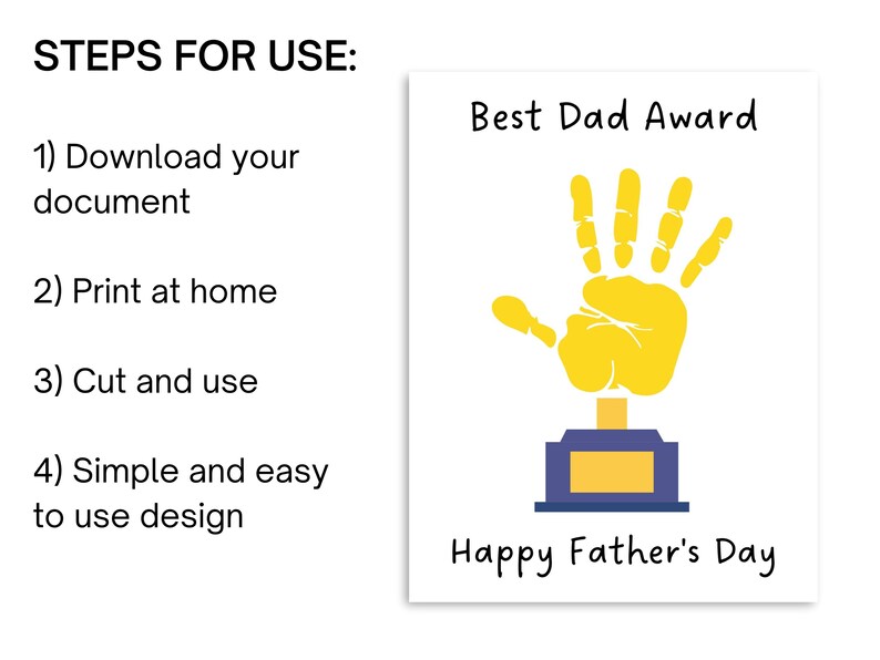 Printable Handprint Keepsake Gifts Printable Fathers Day - Etsy